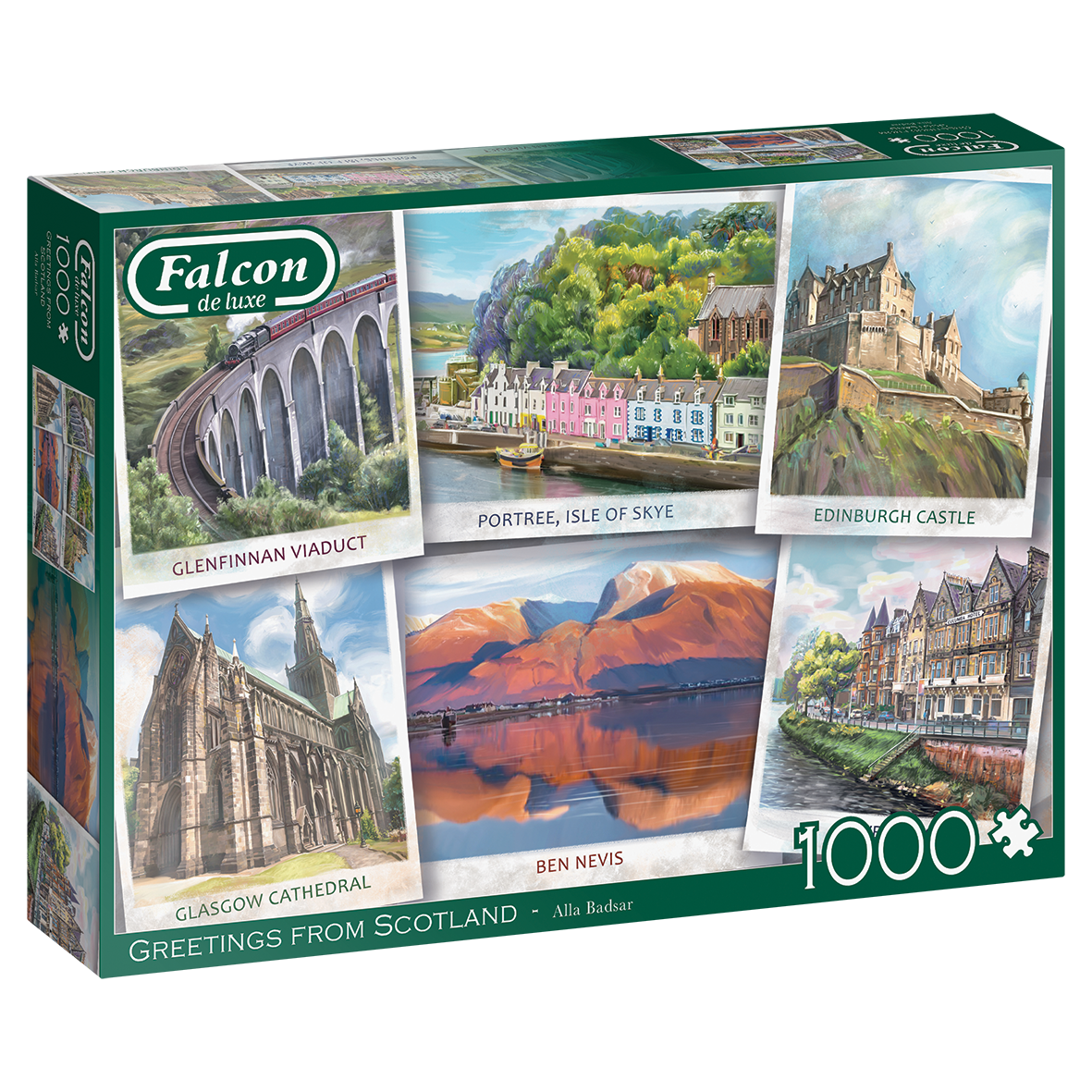Falcon - Greetings from Scotland 1000 Piece Jigsaw Puzzle – Premium ...